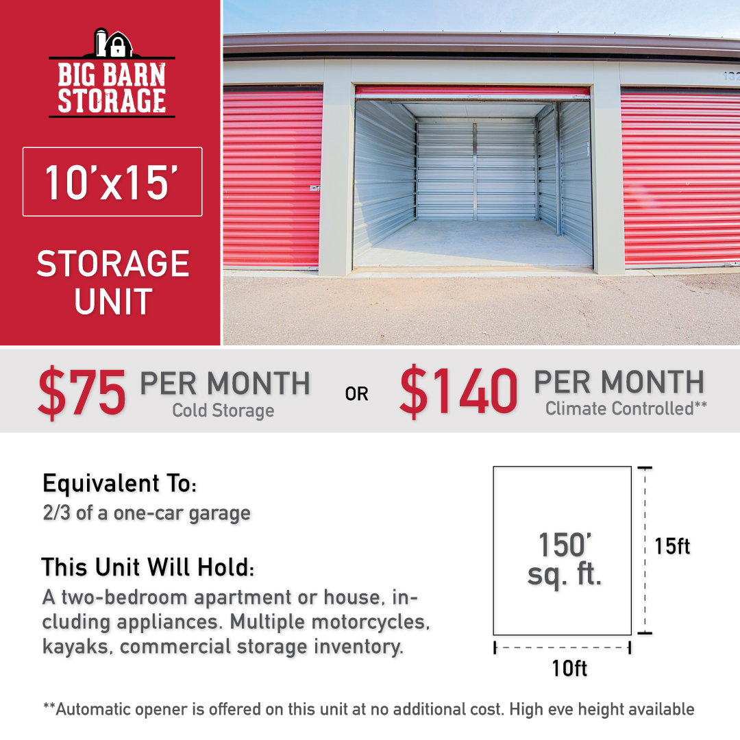 Unit Pricing | Big Barn Storage - Madison, WI