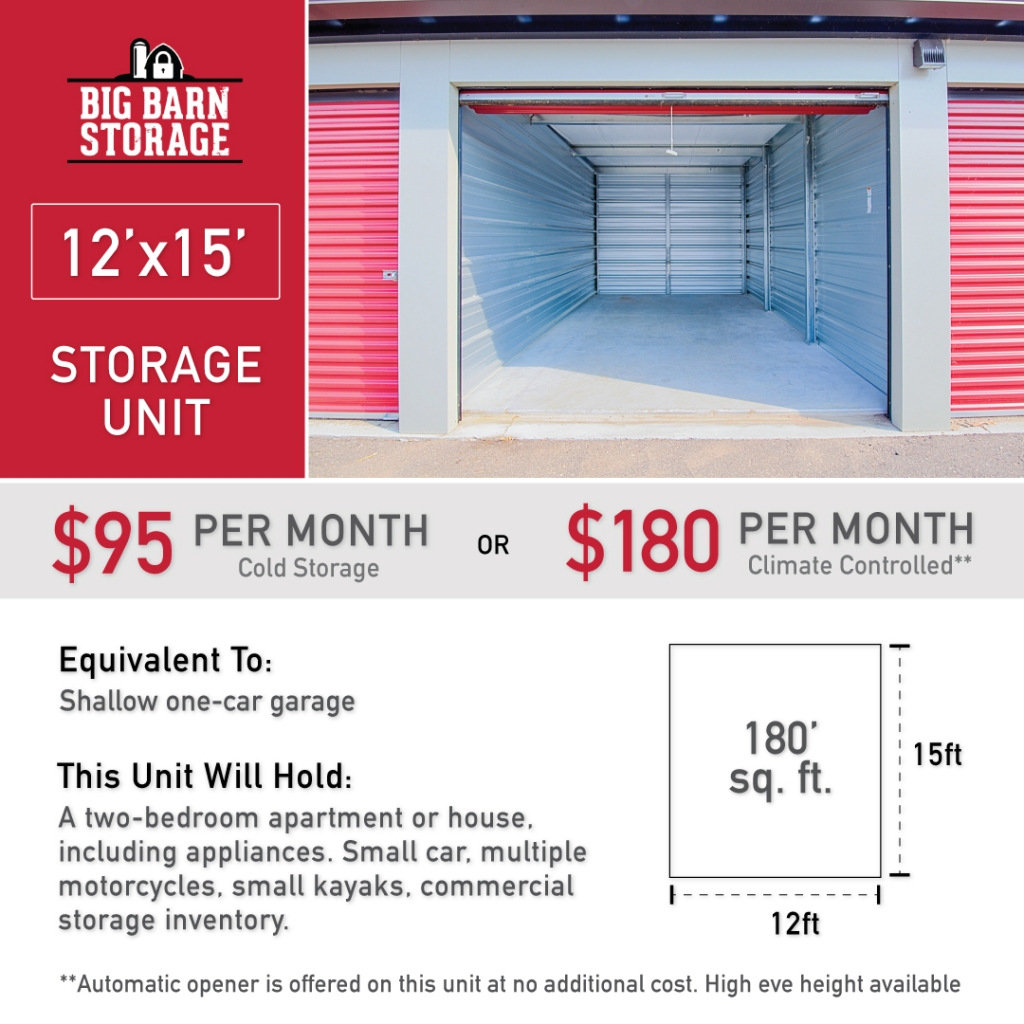 Unit Pricing | Big Barn Storage - Madison, WI